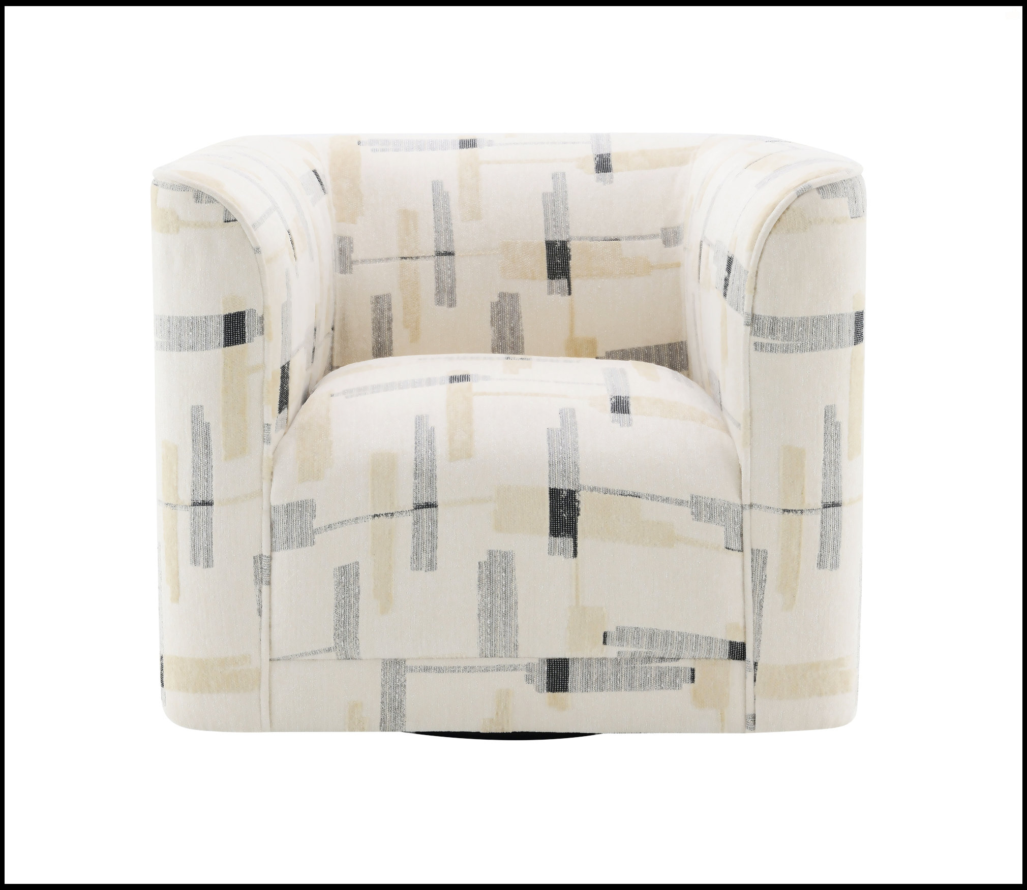 Corrigan Studio® Beige Pattern Fabric Chair With Swivel | Wayfair