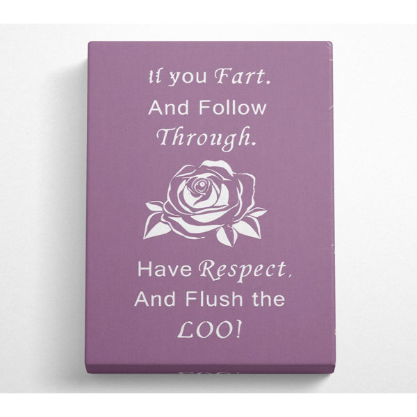 Happy Larry Bathroom Quote If You Fart Dusty Pink - Wrapped Canvas ...