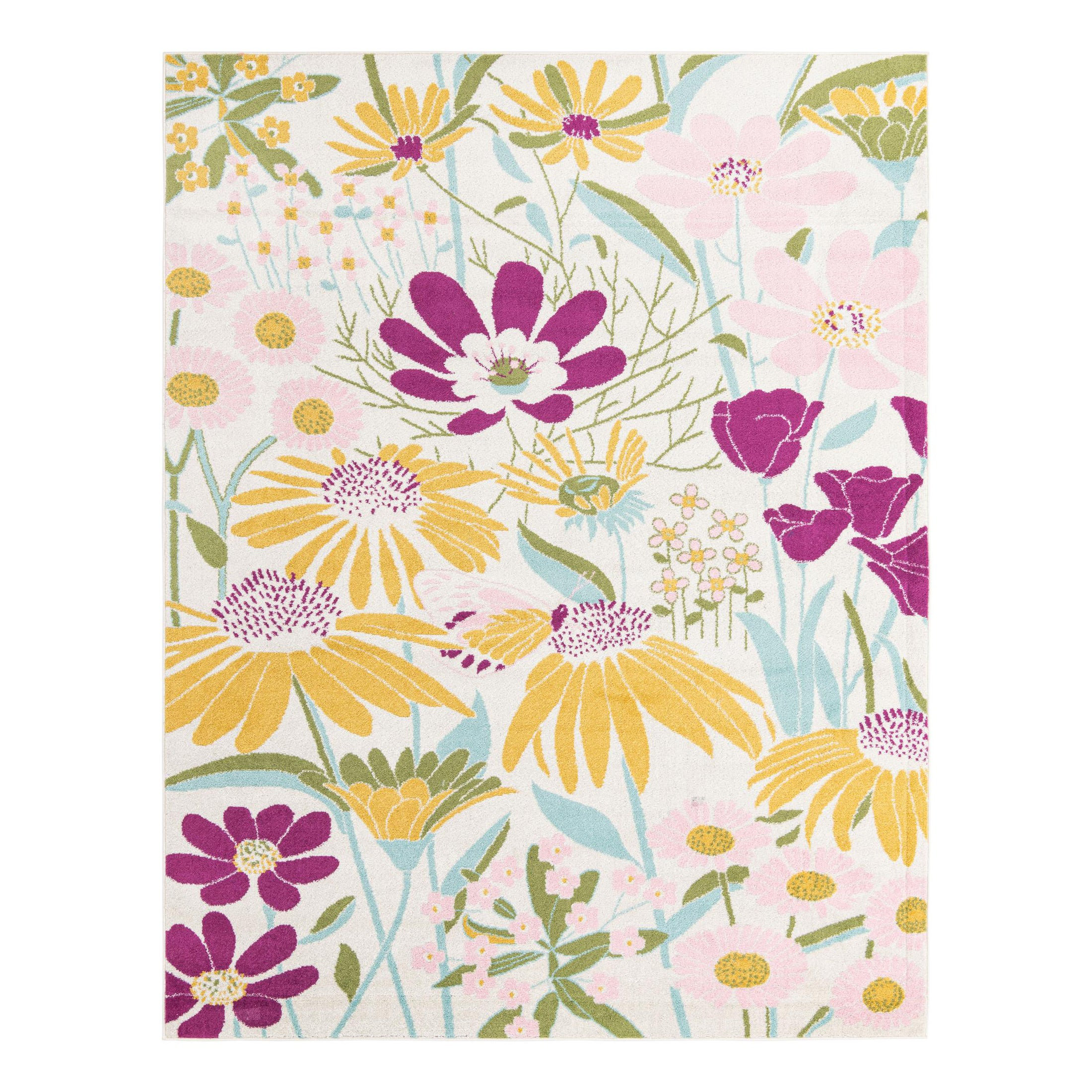 Lark Manor Saegertown Performance Yellow/Pink/Green/White Rug & Reviews ...