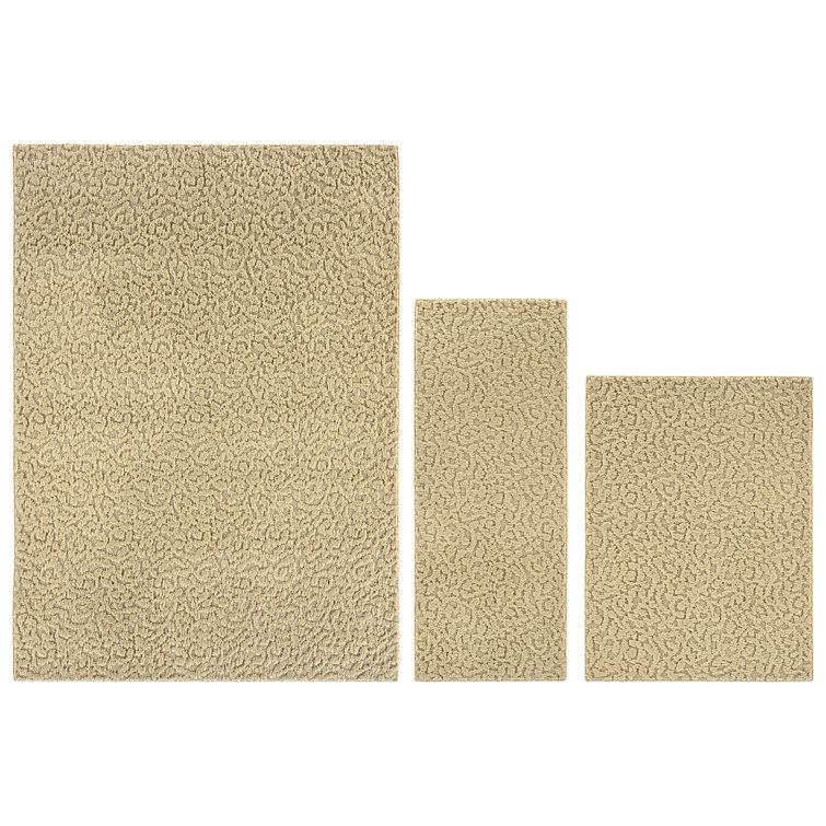 Ebern Designs Yenni 3 Piece Area Rug Set (5'x7', 3'x4', 24"x60") Tan ...