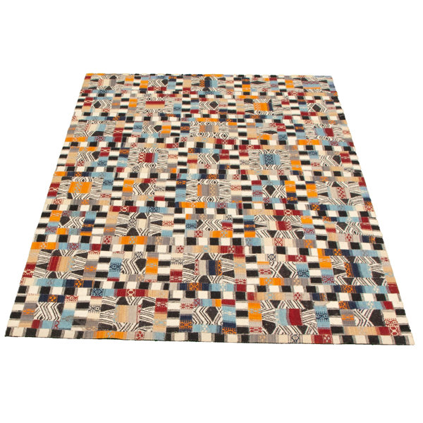Dakota Fields Aljet Wool Patchwork Rug | Wayfair