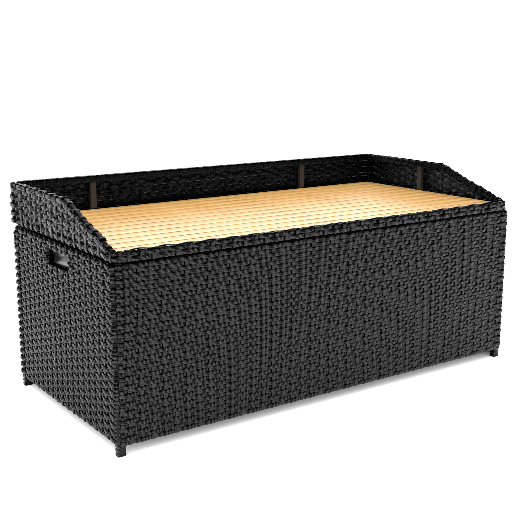 Furmax resin/solid wood and artificial wood outdoor storage benches ...
