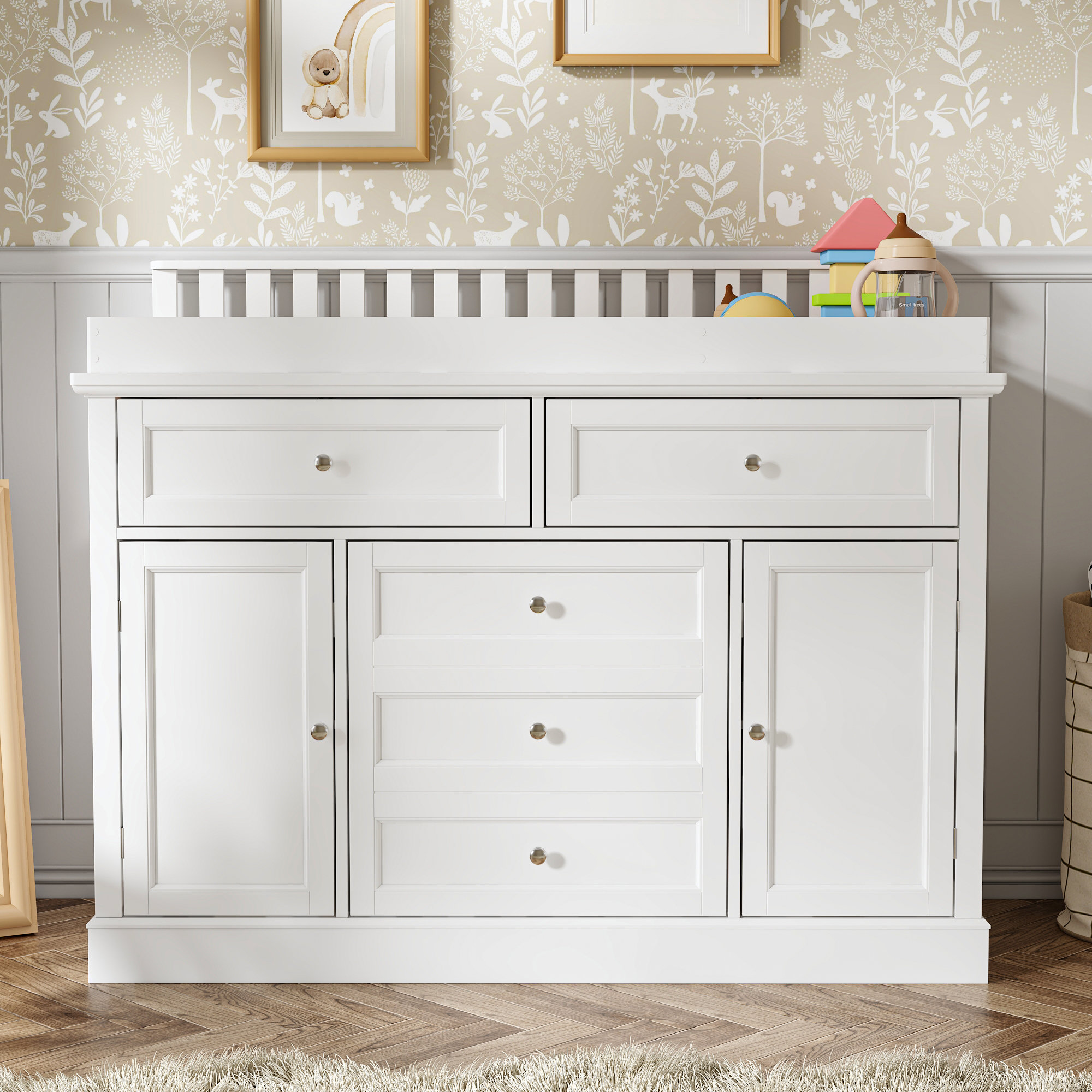 Latitude Run® Modern Changing Table Dresser With Strong Storage ...