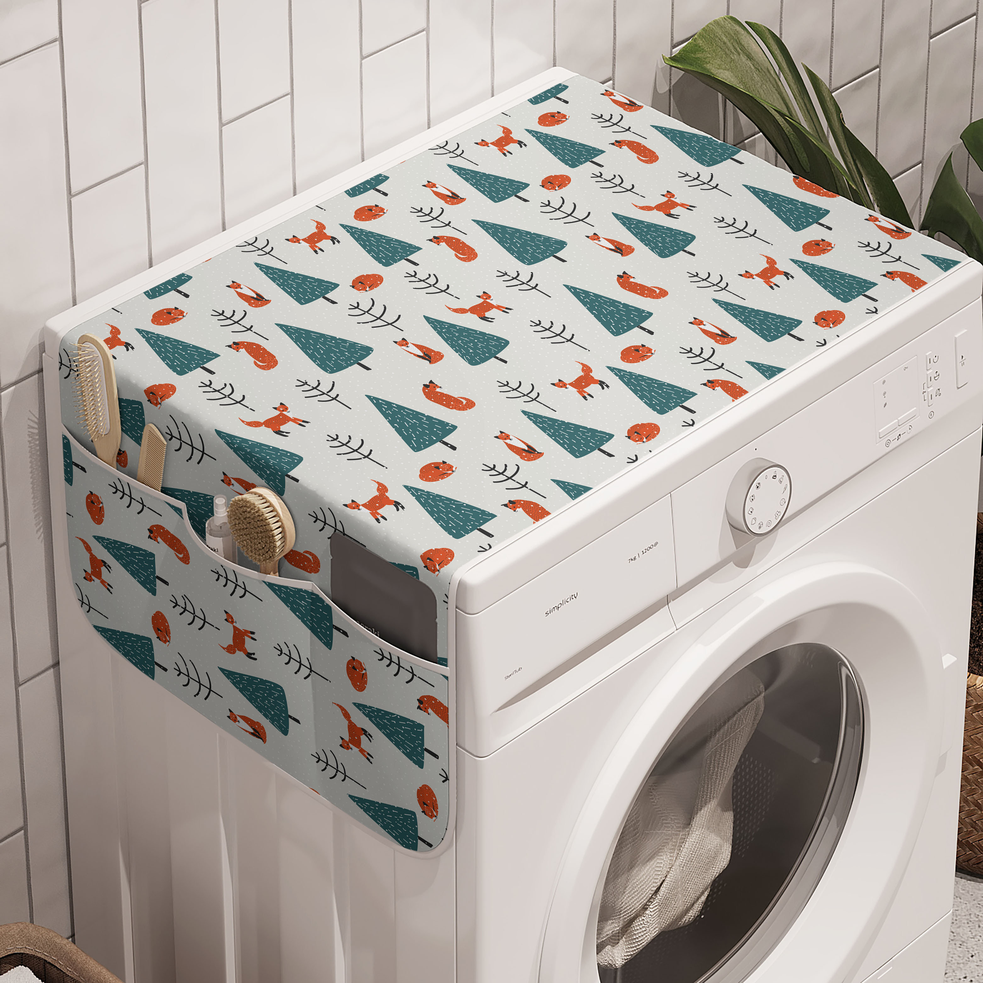 East Urban Home Fox Washing Machine Organizer Pack Of 2 47" X 18.5 ...