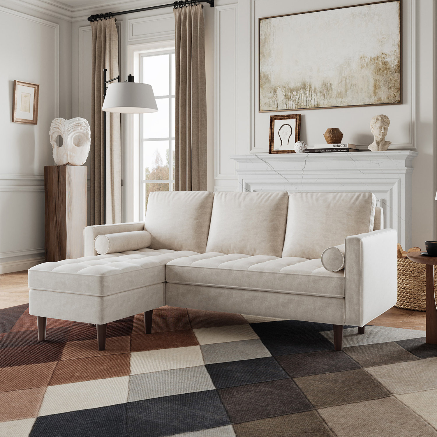 Latitude Run® 75.6'' Upholstered Sofa Chaise - Wayfair Canada