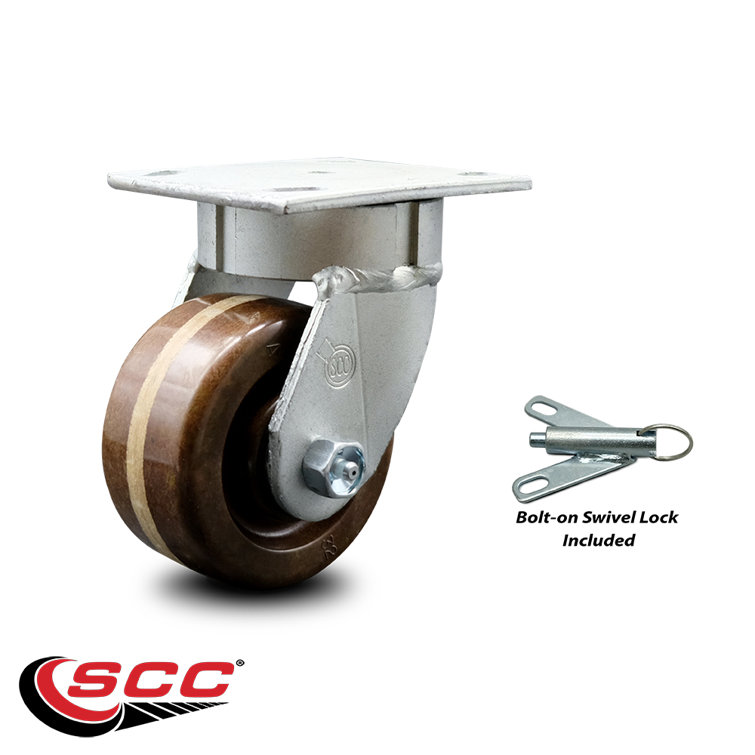 Service Caster 4 Inch Kingpinless High Temp Phenolic Wheel Swivel ...