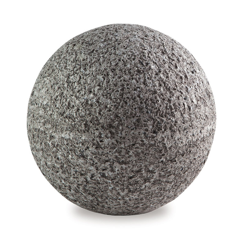 Benjara Zean Tabletop Sculpture Set Of 3, Sphere, Gray Faux Cement Look ...