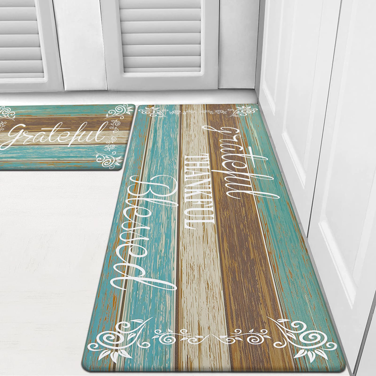 Trinx Set of 2 Non Slip Cushioned Kitchen Mats | Wayfair