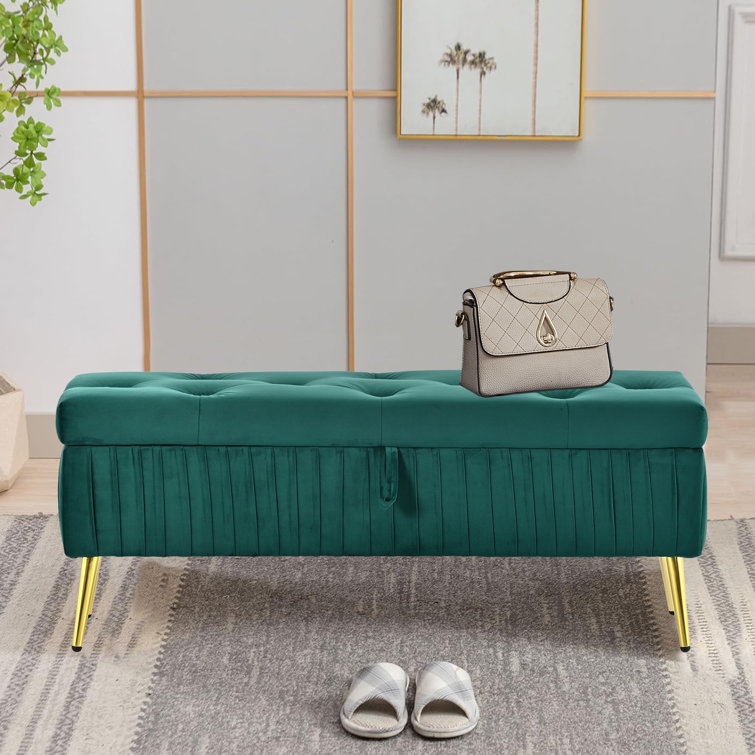 Mercer41 Vadin Velvet Upholstered Storage Bench - Wayfair Canada