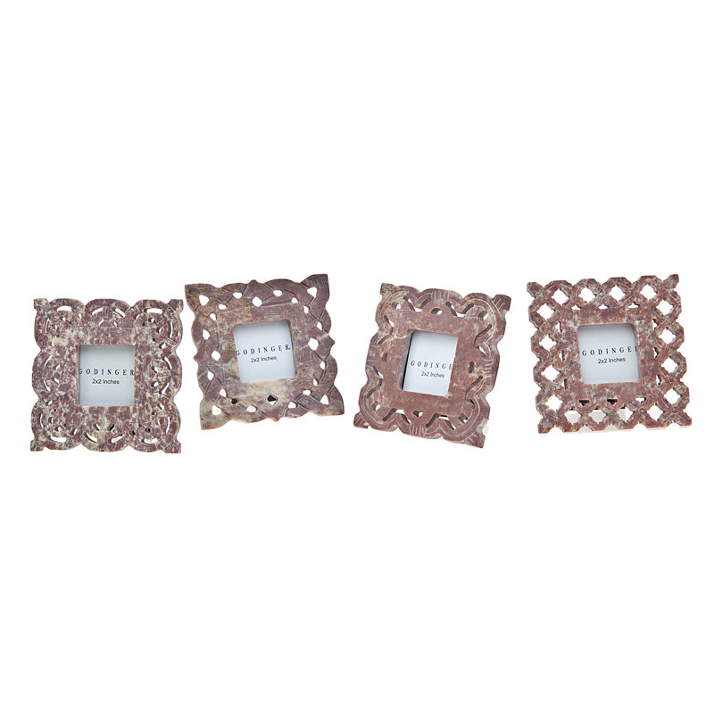 Godinger Silver Art Co Niso 4 Piece Alabaster Picture Frame Set ...