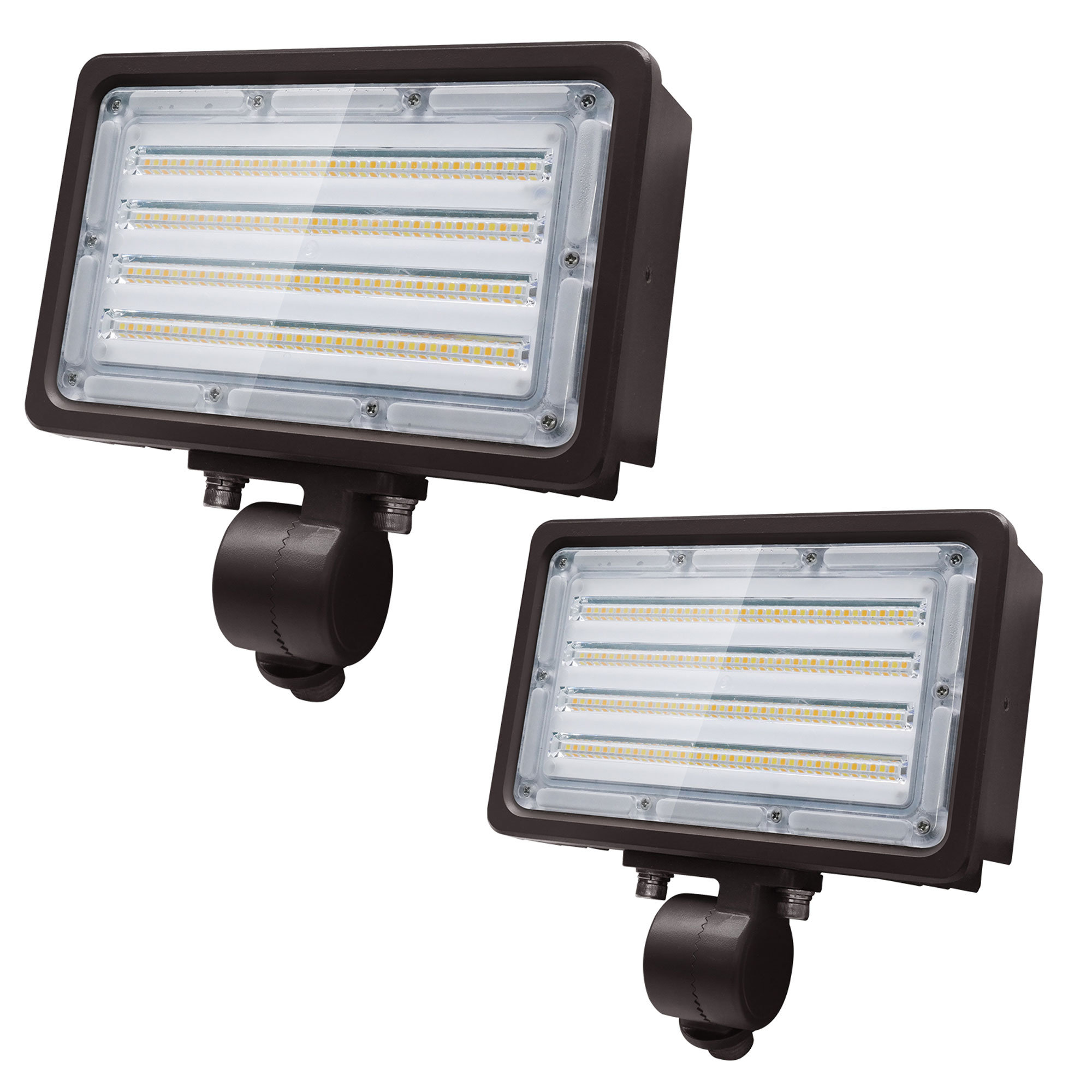 RUN BISON 130-Watt LED Outdoor Security Flood Light (pack of 2) | Wayfair
