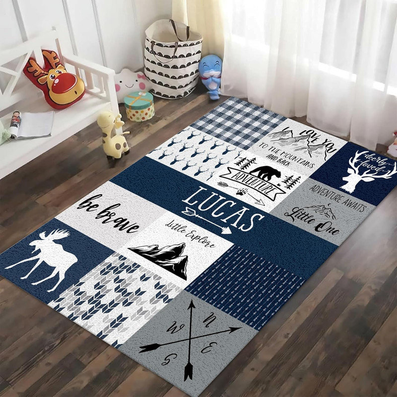 Novond Custom Name Baby Play Rug Woodland Large Playmat Soft Rug ...
