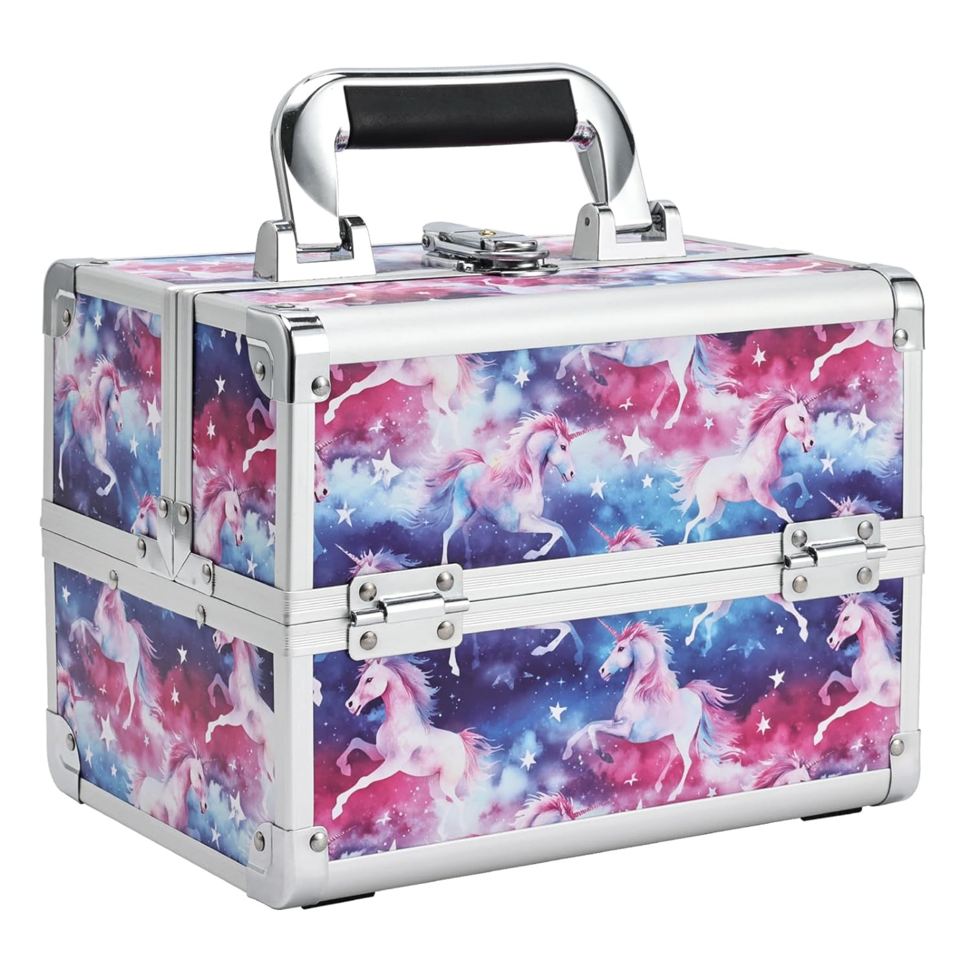 Trinx Unicorn Makeup Case Oragnizer Portable Travel Makeup Train Case 2 ...