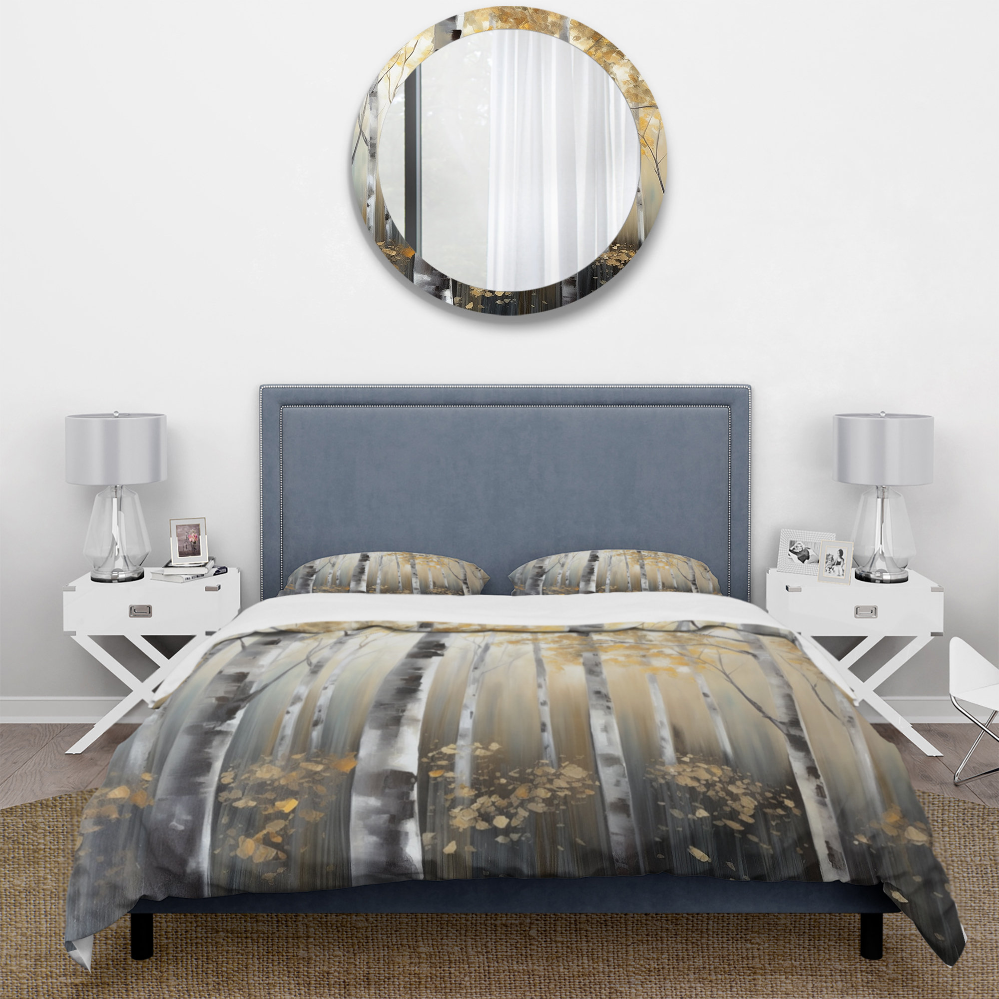 Design Art Birch Tree Dense Forest III BeddingMicrofiber / Polyester ...