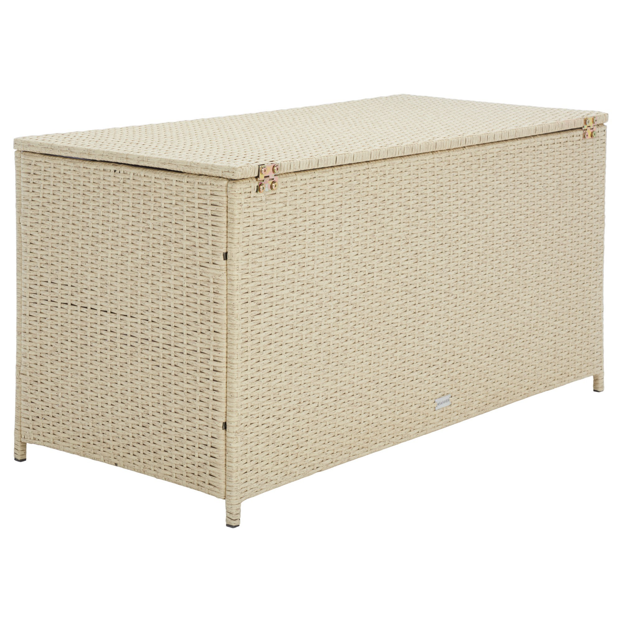 Latitude Run® Oliveira 50 Gallon Water Resistant Wicker Deck Box ...