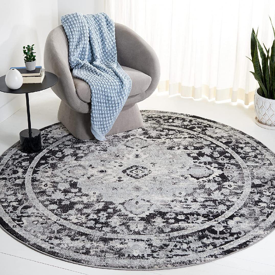 One Allium Way® Oriental Machine Made Round 6'7" Polyester Indoor ...