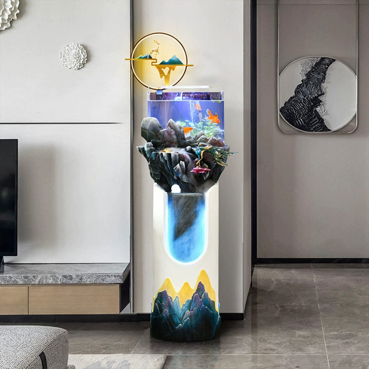 Tucker Murphy Pet™ Acrylic+stone Freestanding Fish Tank | Wayfair