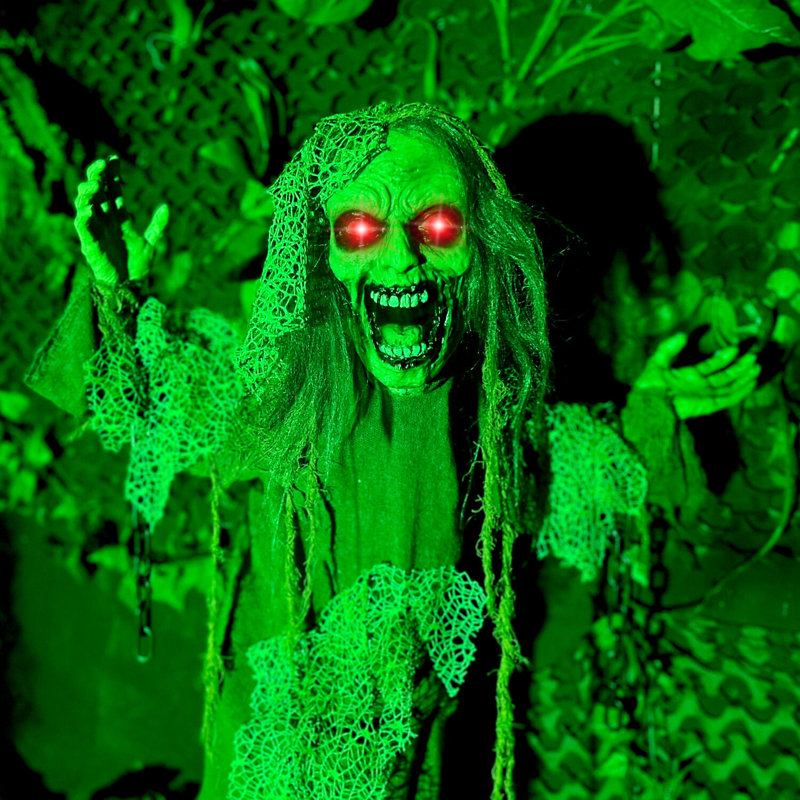 Haunted Hill Farm Lifesize Animatronic Zombie with Chains with Lights ...