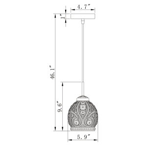 House of Hampton® Telder Crystal Scroll Pendant Ceiling Lamp | Wayfair