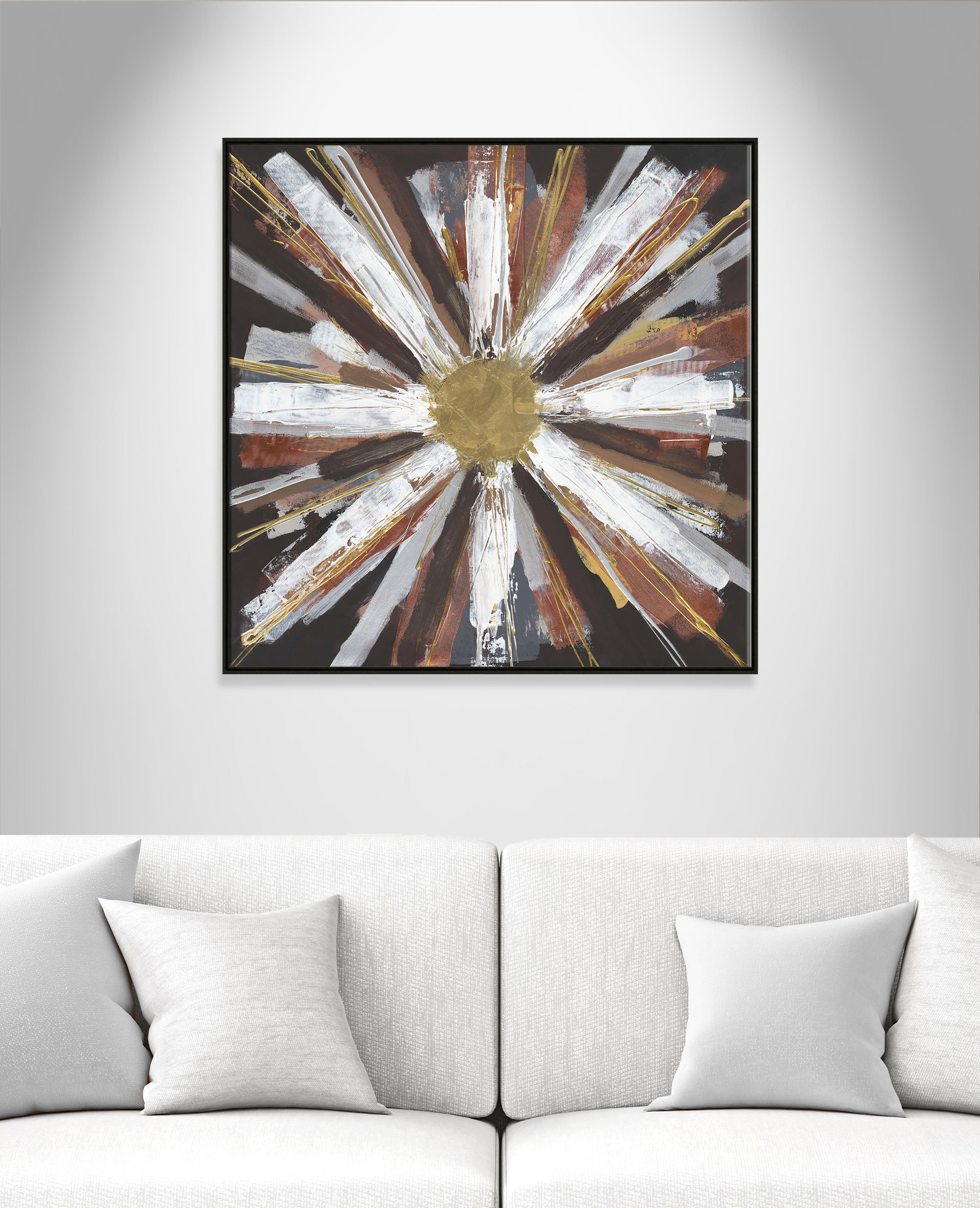 Casa Fine Arts Winter Starburst - Floater Frame Painting on Canvas ...