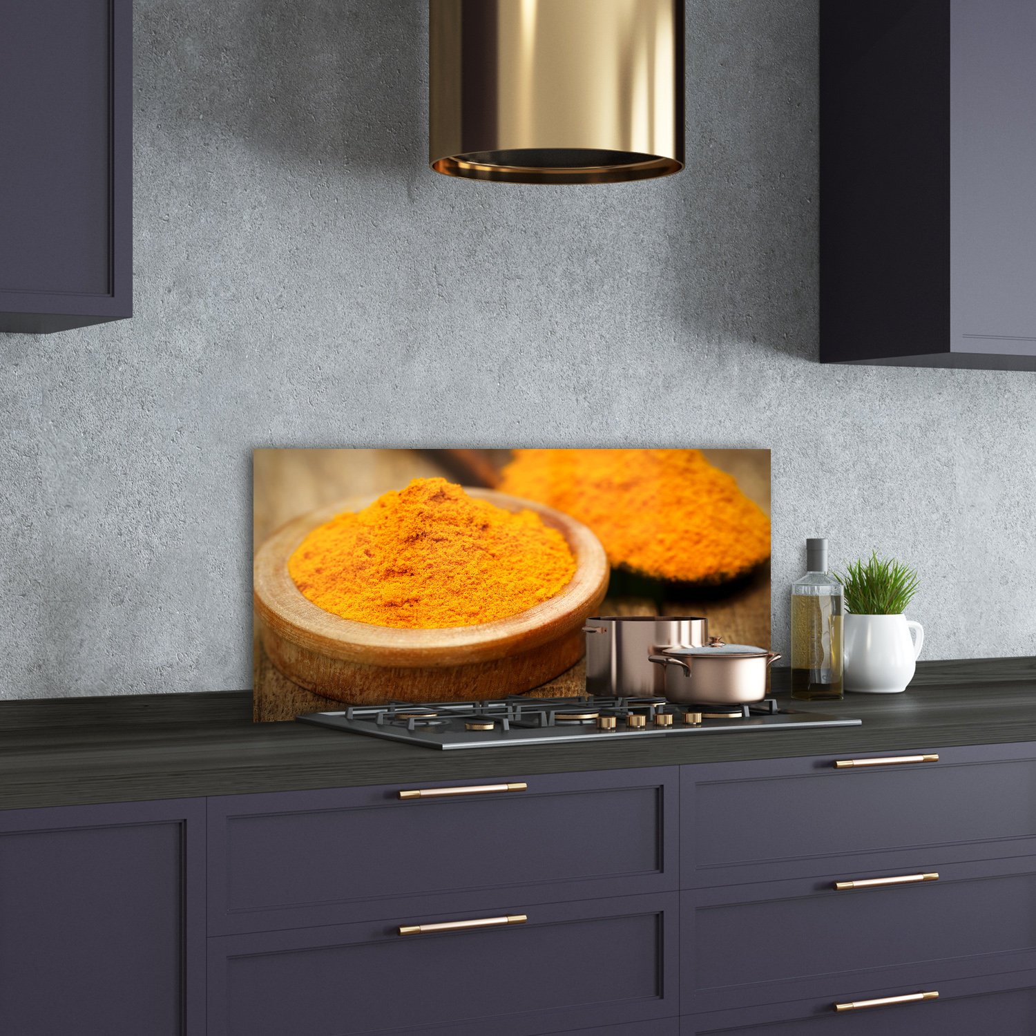 Ebern Designs Loyde Turmeric Spice 50cm x 100cm Glass Panel | Wayfair.co.uk