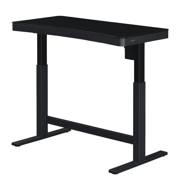 Upper Square™ Babin Adjustable Glass Top Metal Base Standing Desk ...
