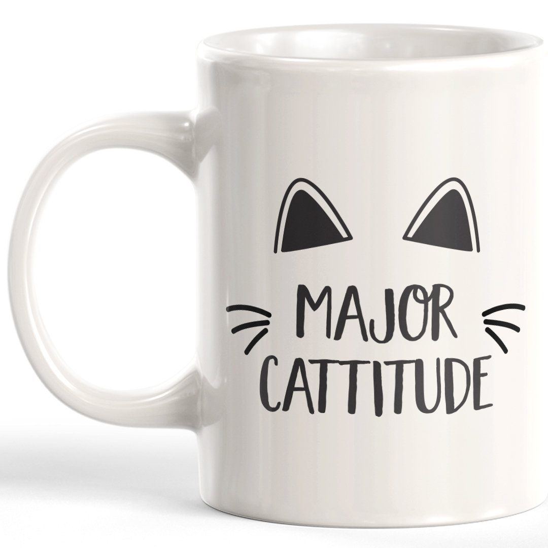 Trinx Major Cattitude Coffee Mug | Wayfair