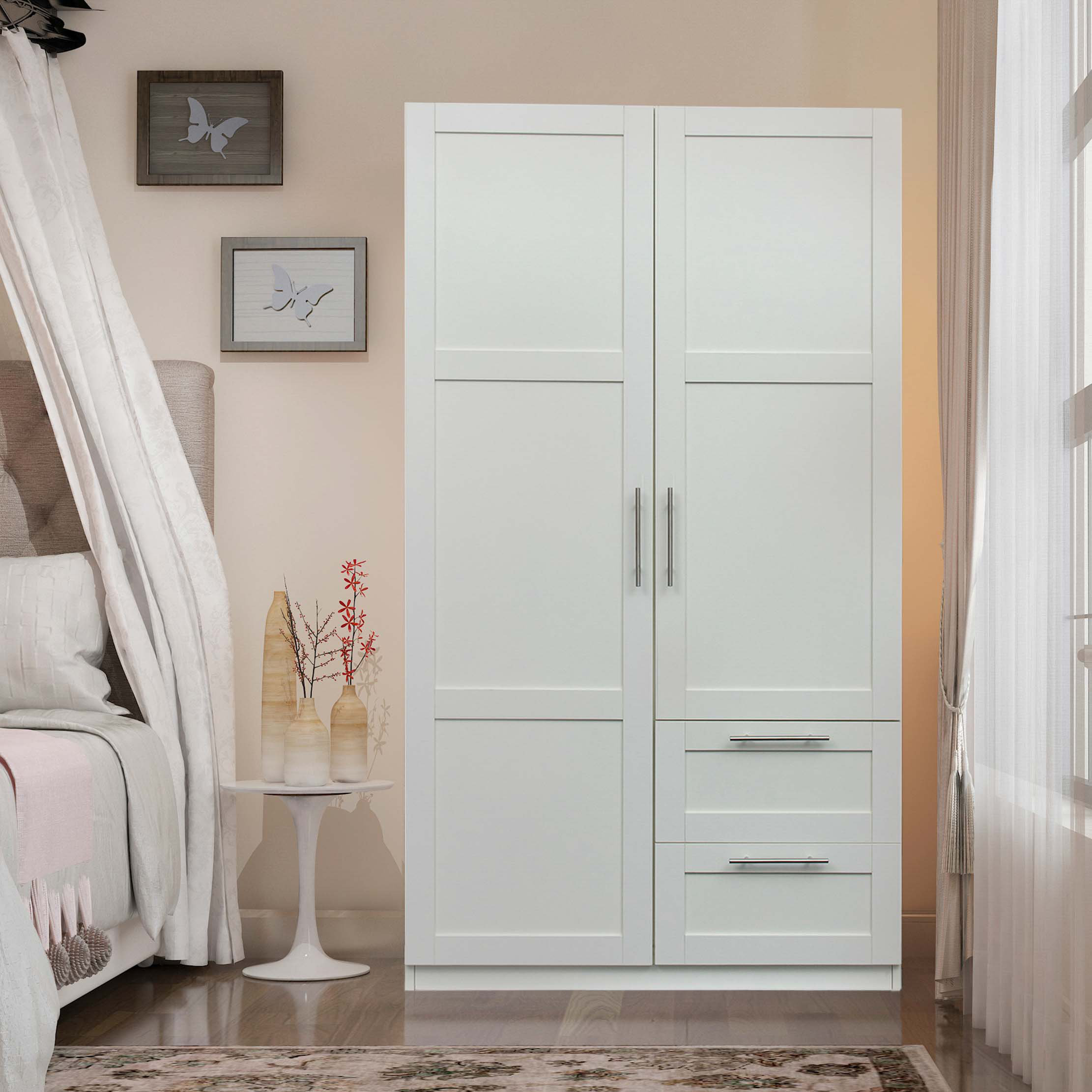 Latitude Run® High Wardrobe And Kitchen Cabinet With Multiple ...
