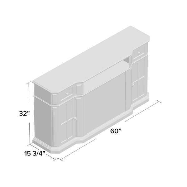 Muskoka Sinclair TV Stand for TVs up to 65" with Electric Fireplace ...