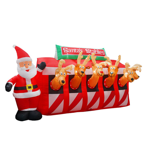 The Holiday Aisle® Reindeer Stable Inflatable & Reviews | Wayfair