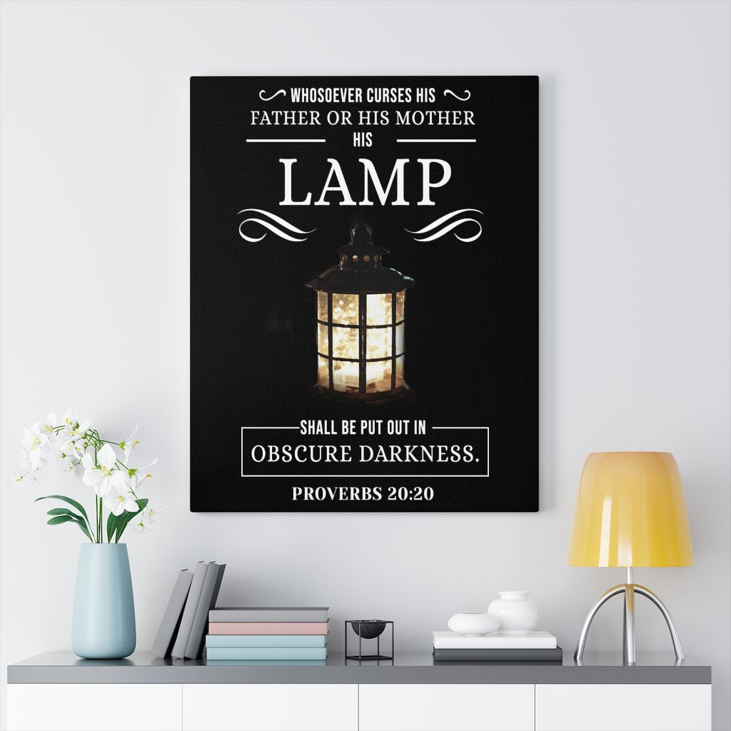 Express Your Love Gifts Scripture Canvas Lamp Proverbs 20:20 KJV Christian Wall Art Bible Verse ...