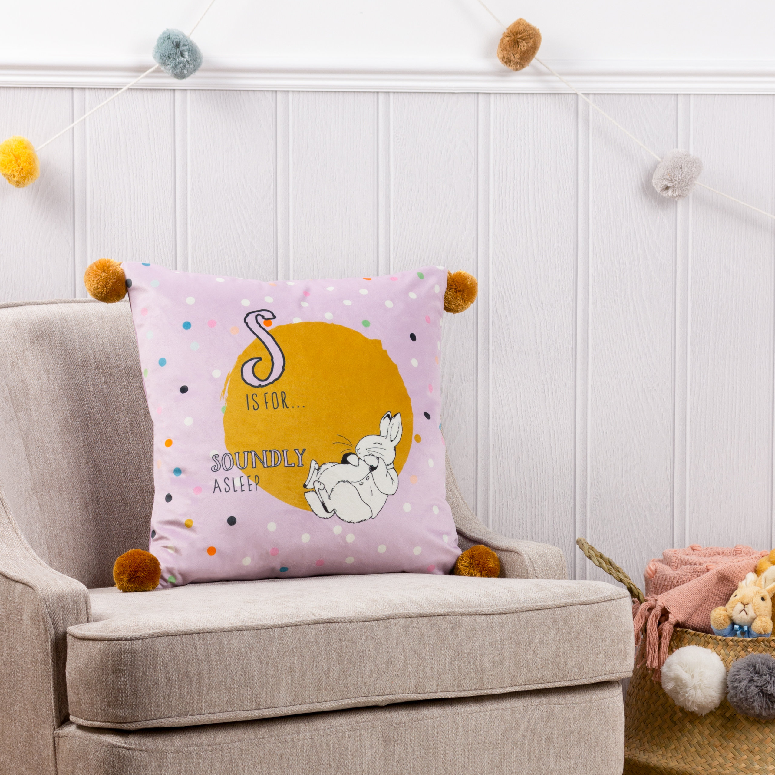 Peter Rabbit TM Dotty Peter Rabbit Square Scatter Cushion with Filling ...