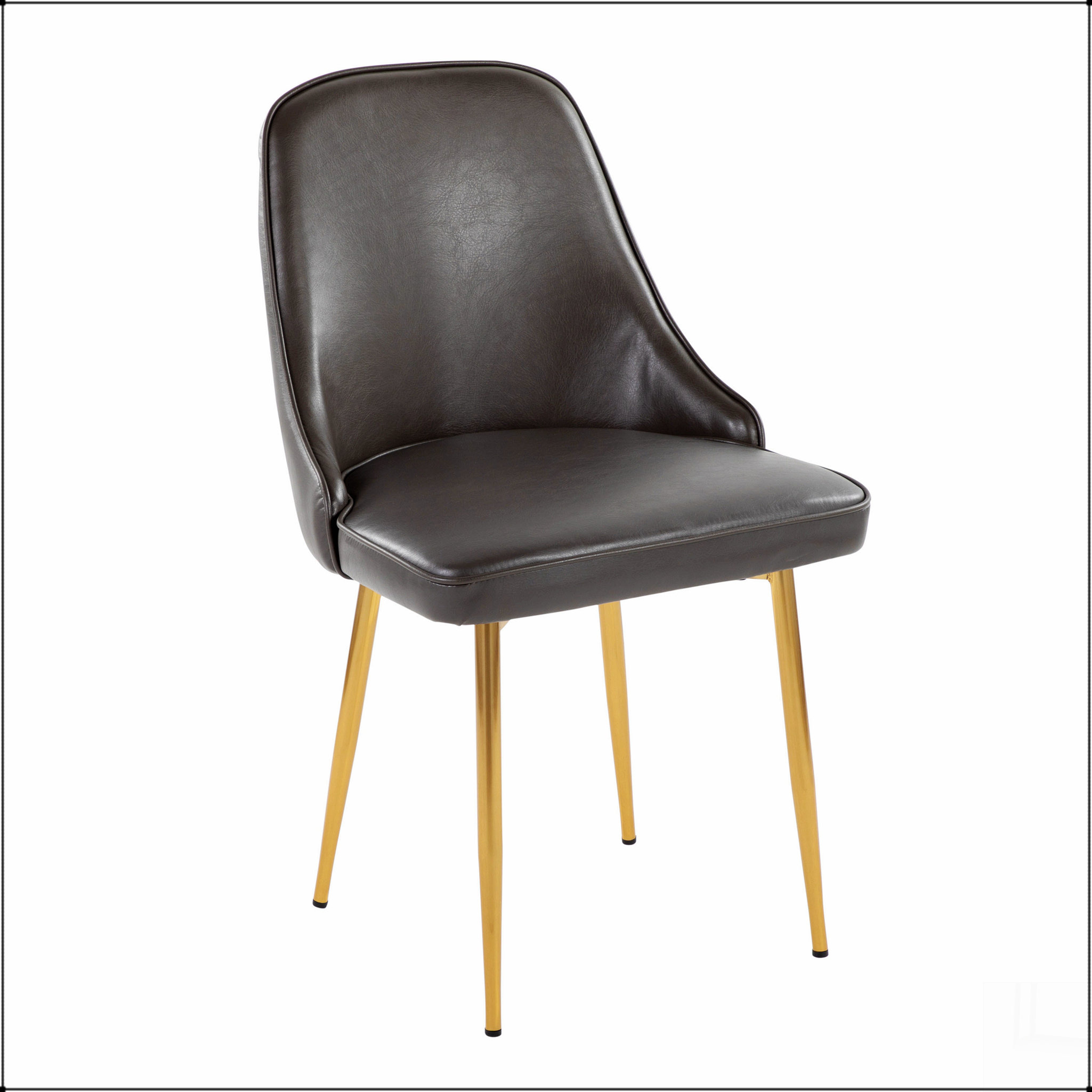 Everly Quinn Marcel Contemporary/Glam Dining Chair with Gold Frame and ...