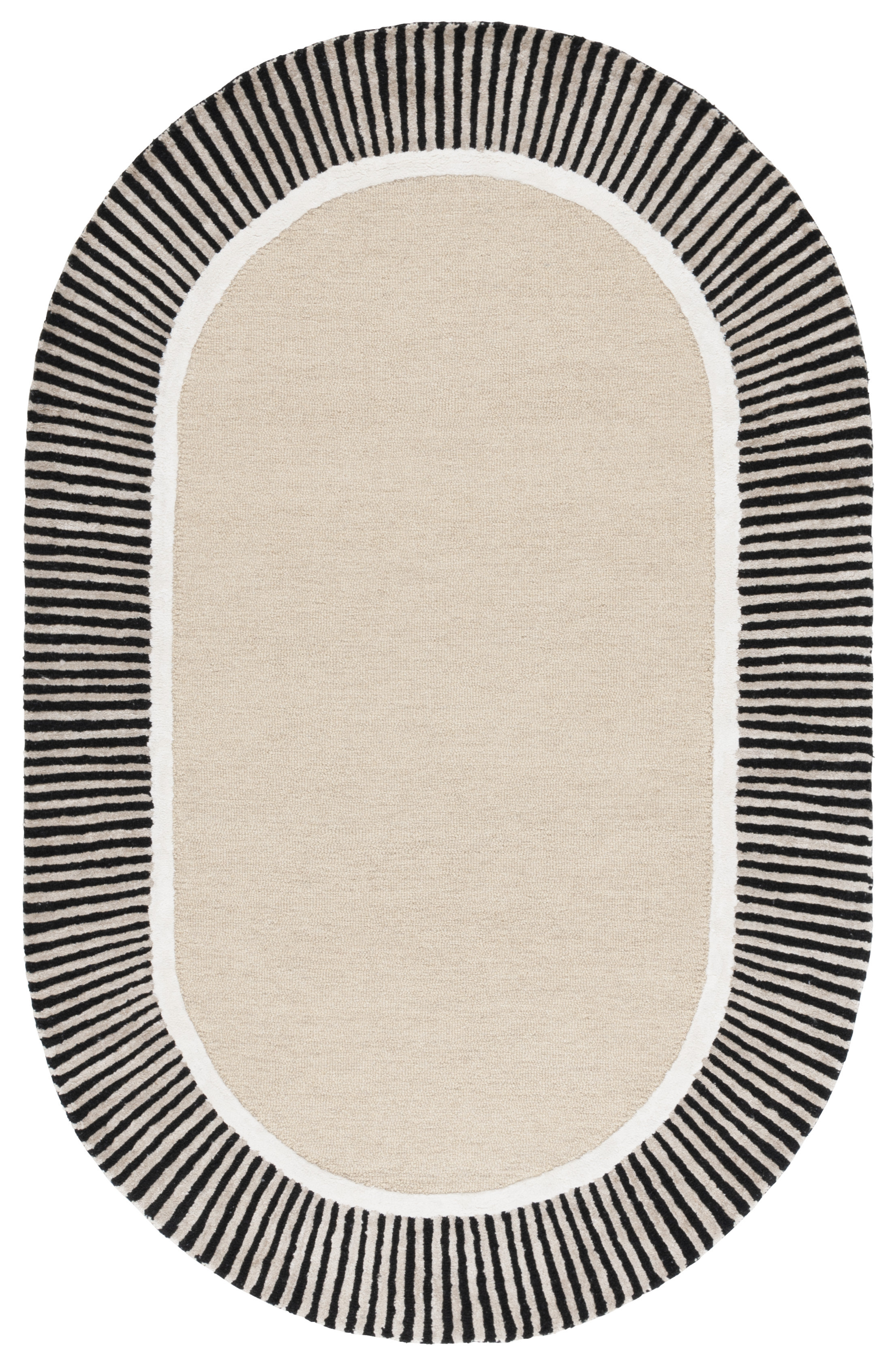 Ebern Designs Fifth Avenue Hand Tufted Area Rug In Beige / Black | Wayfair.co.uk