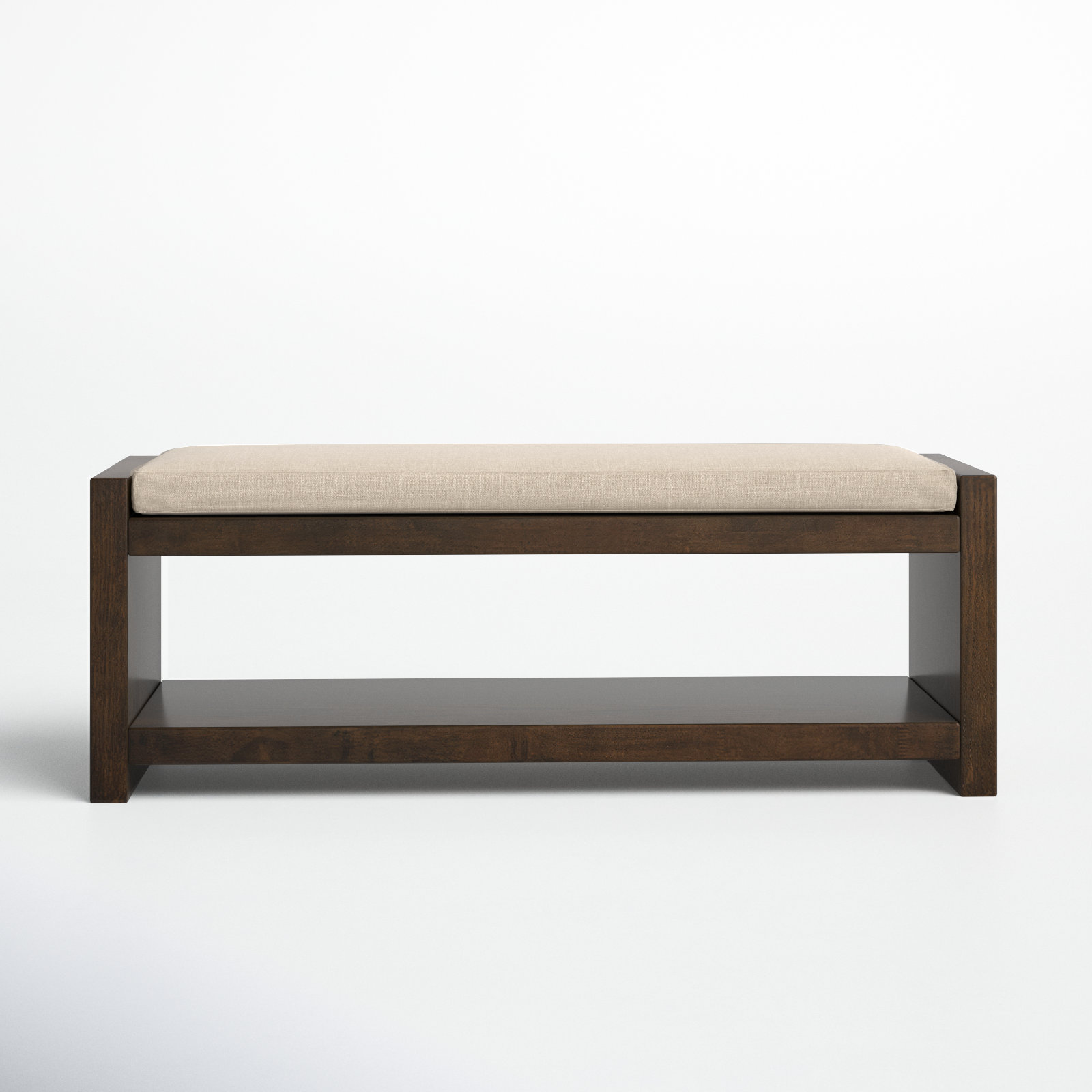 Wade Logan® Arathi Upholstered Bench with Shelf & Reviews | Wayfair
