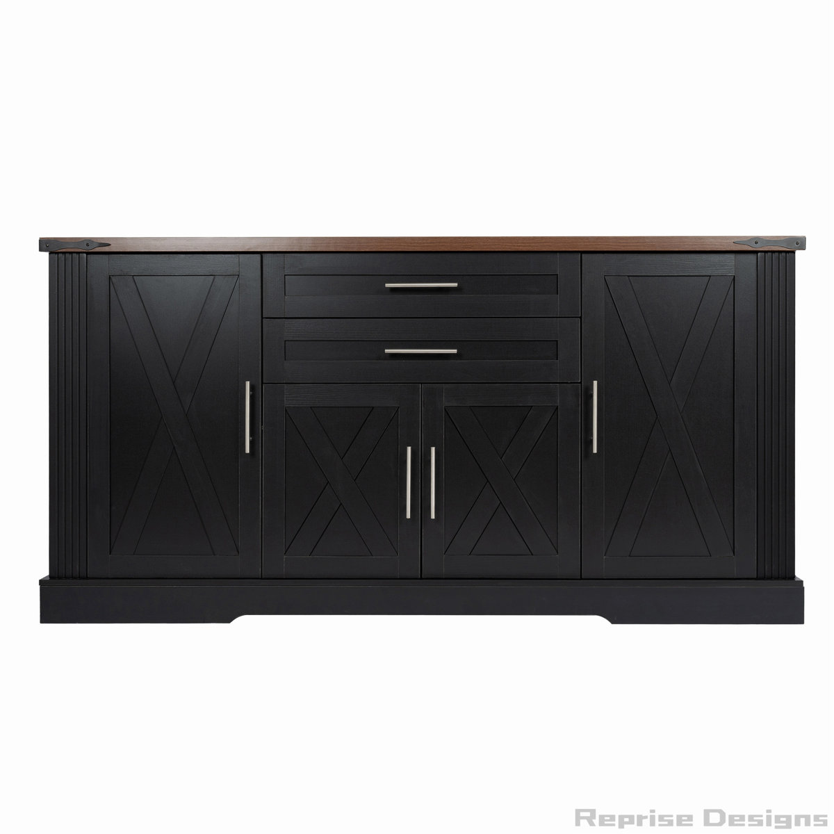 Gracie Oaks 63" Farmhouse Large Buffet Table Coffee Bar Cabinets with ...