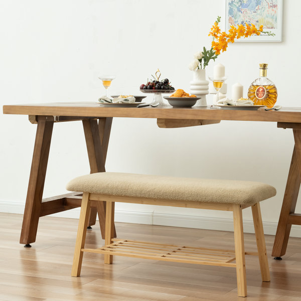 Ebern Designs Tashaunda Shoe Bench with Storage Shelf for Entryway ...