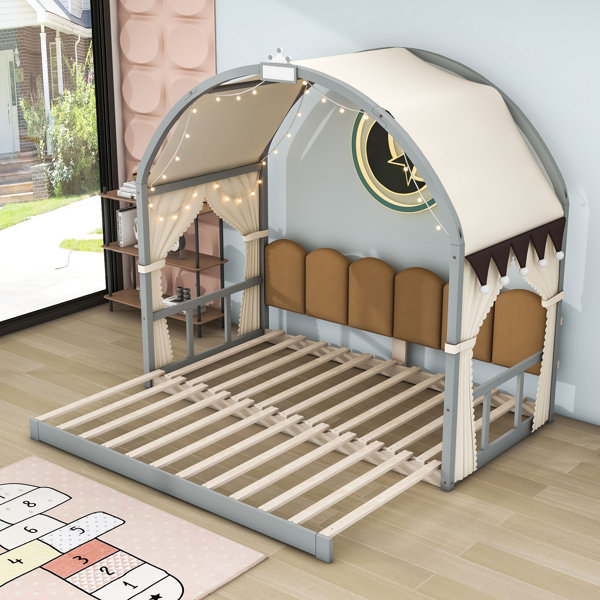 Harriet Bee Twin Canopy Extended DayBed with Integrated Tent and Light ...