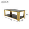 Mercer41 Modern Black Mirror Coffee Table with Gold Metal Frame ...