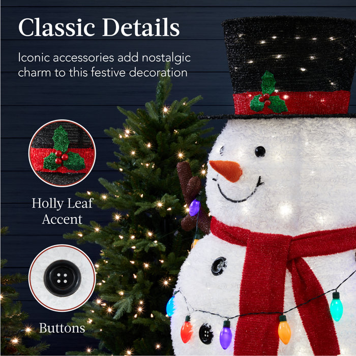 The Holiday Aisle® 5Ft Lighted Pop-Up Snowman, Outdoor Christmas ...