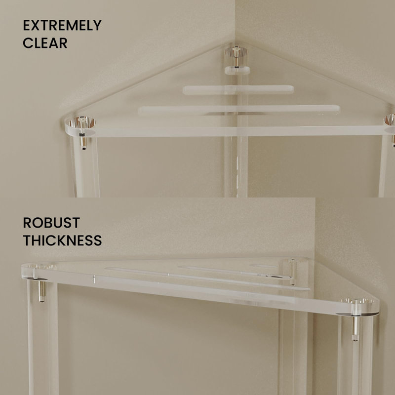 Brayden Studio® Acrylic Corner Shower Stool | Wayfair