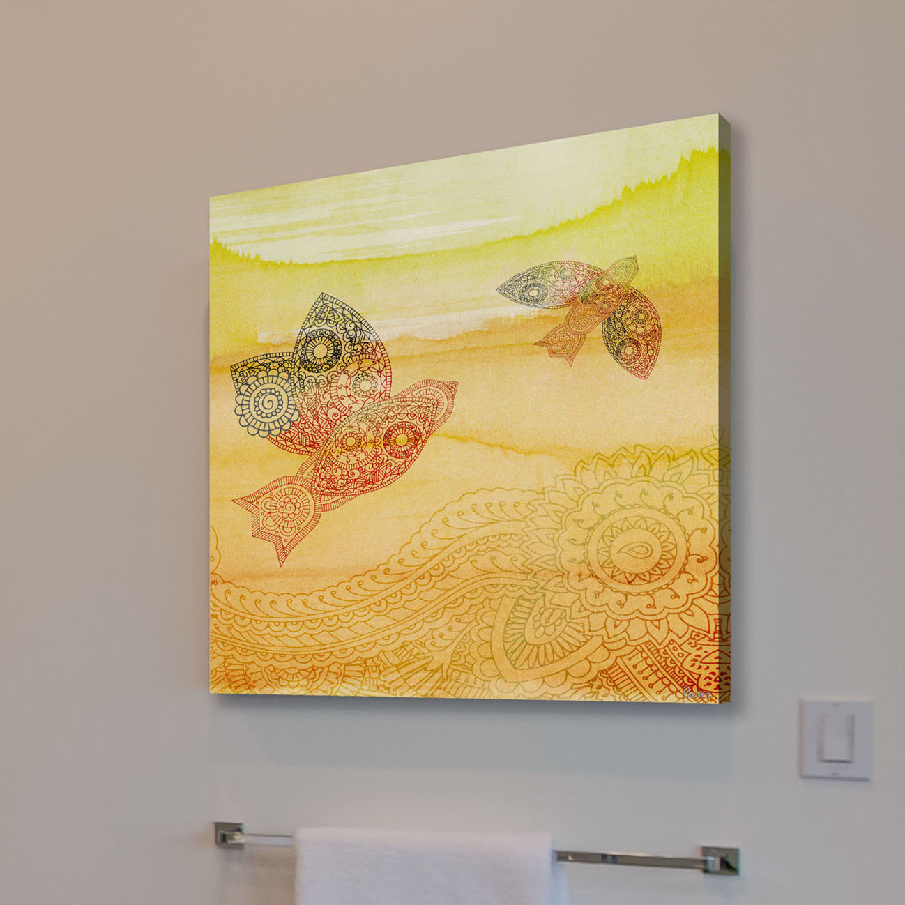 Parvez Taj 'Love Birds' by Parvez Taj Painting Print on Wrapped Canvas ...