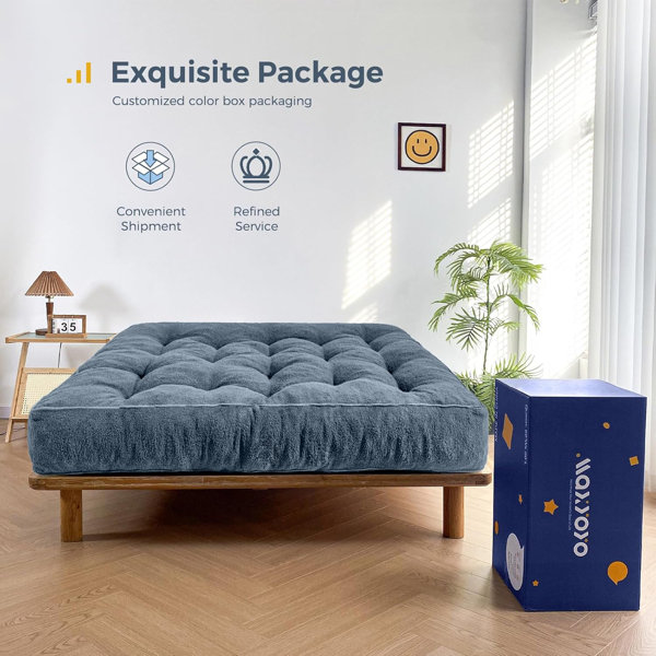 Latitude Run® 8" Futon Mattress Queen Size, Ultra Thick Boucle Futons ...