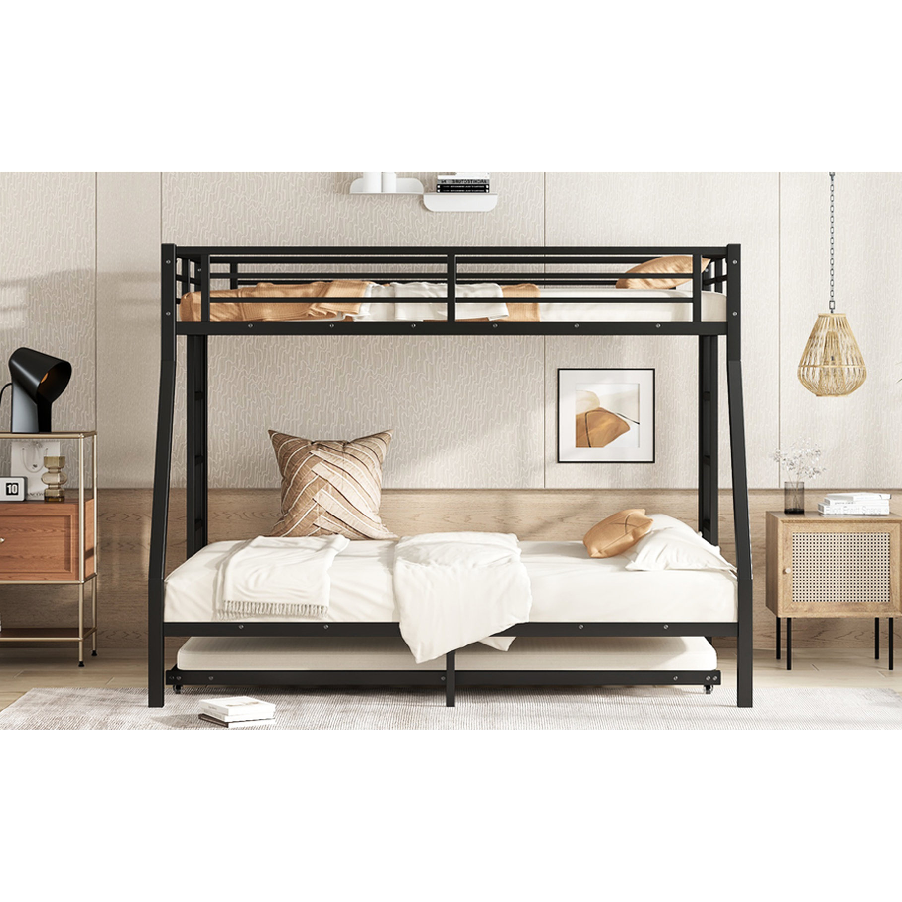 Isabelle & Max™ Twin Size Trundle Black Over Full Metal Bunk Bed ...
