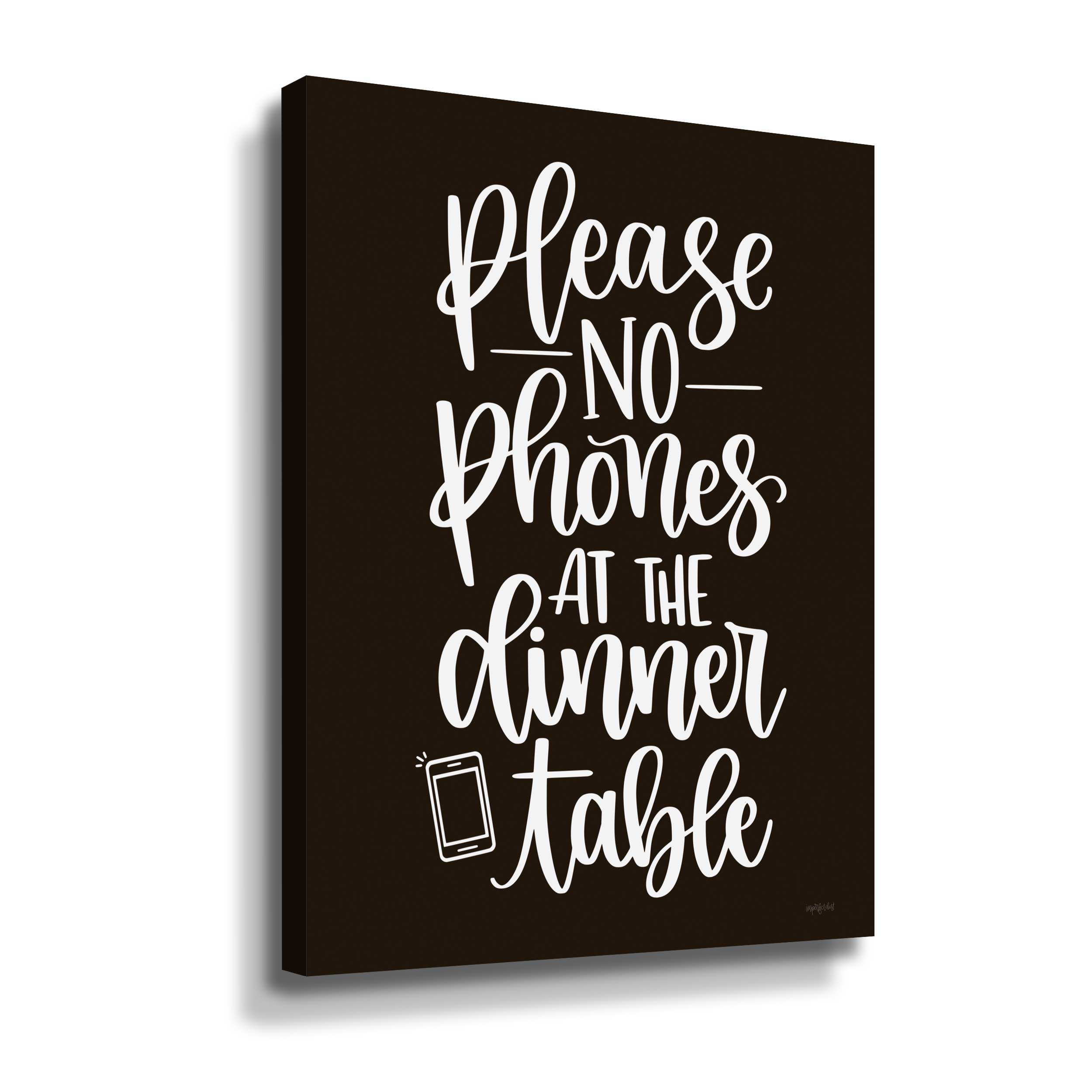 Trinx Please No Phones - Textual Art on Canvas | Wayfair