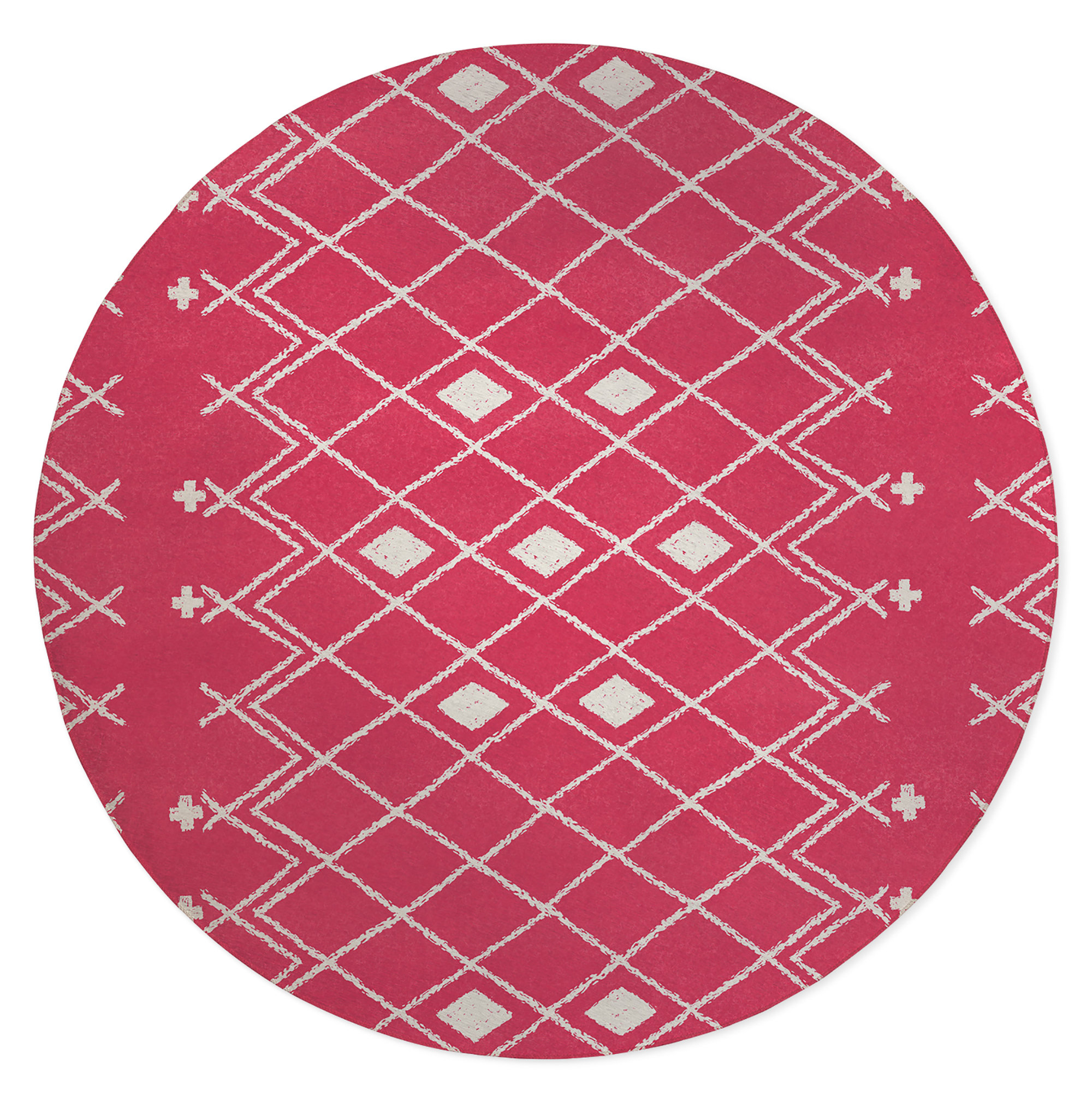KAVKA DESIGNS Moroccan Harlequin Low Pile Carpet Straight Round Chair ...