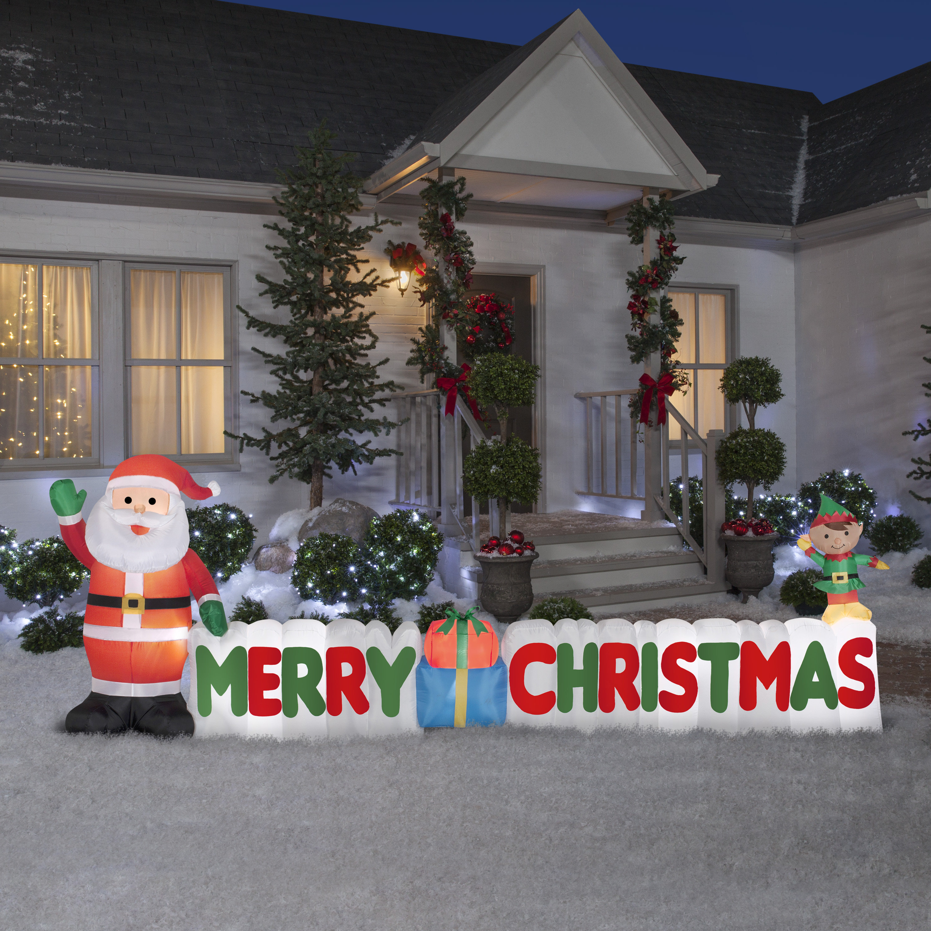 The Holiday Aisle® 12 Ft. Inflatable Merry Christmas Sign & Reviews ...