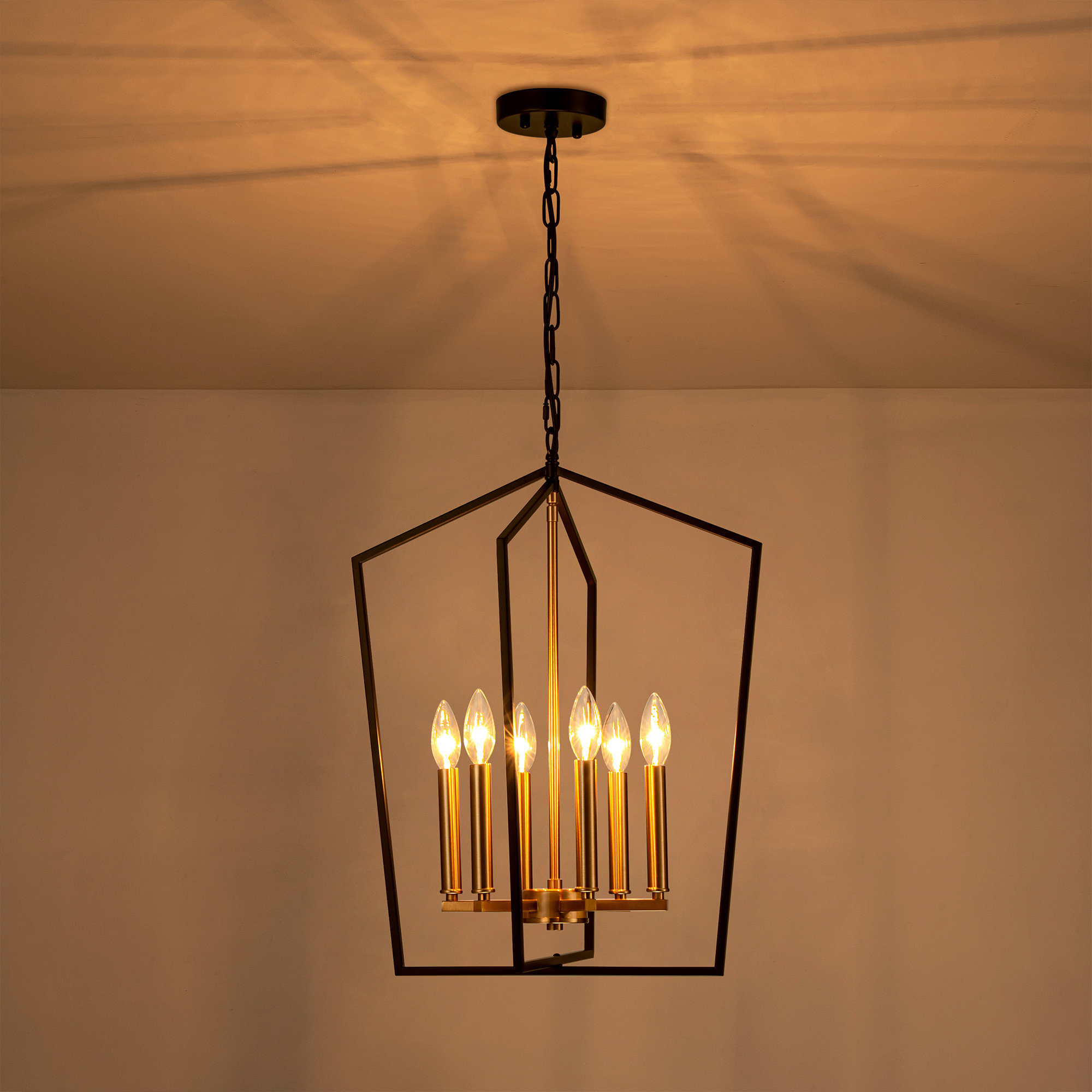 Gracie Oaks 6 - Light Dimmable Lantern Pendant Light with Industrial ...