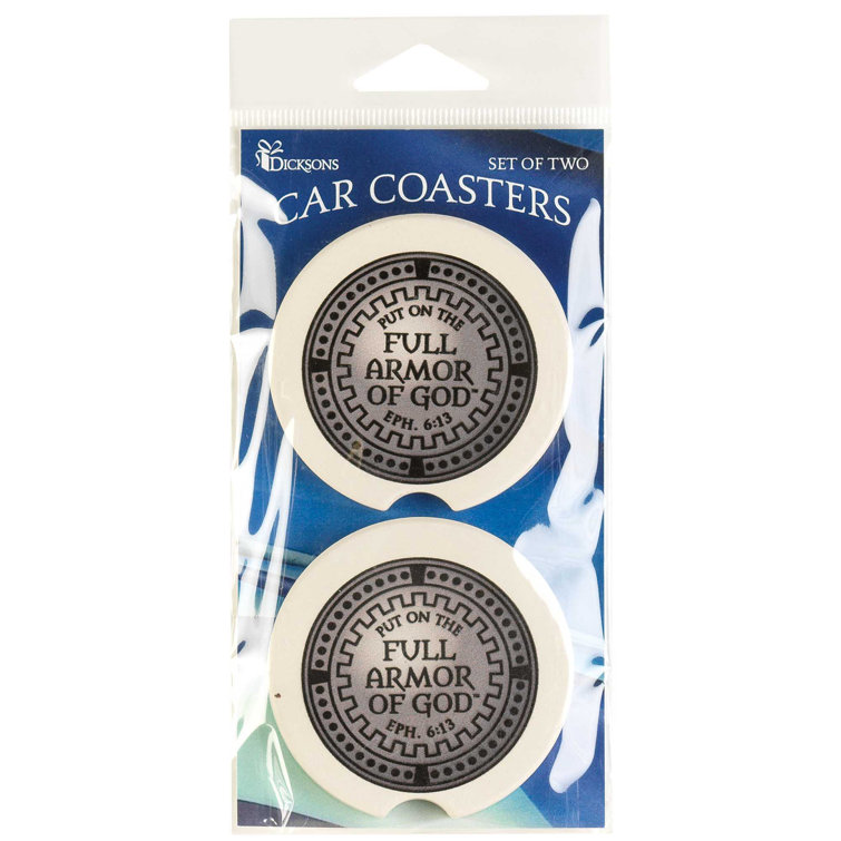 DicksonsInc Ceramic Round 2 Piece Car Coaster Set | Wayfair
