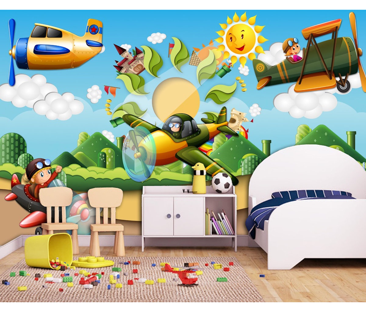 Zoomie Kids Aliauna 3D Child Forest Cartoon Helicopter Textile ...